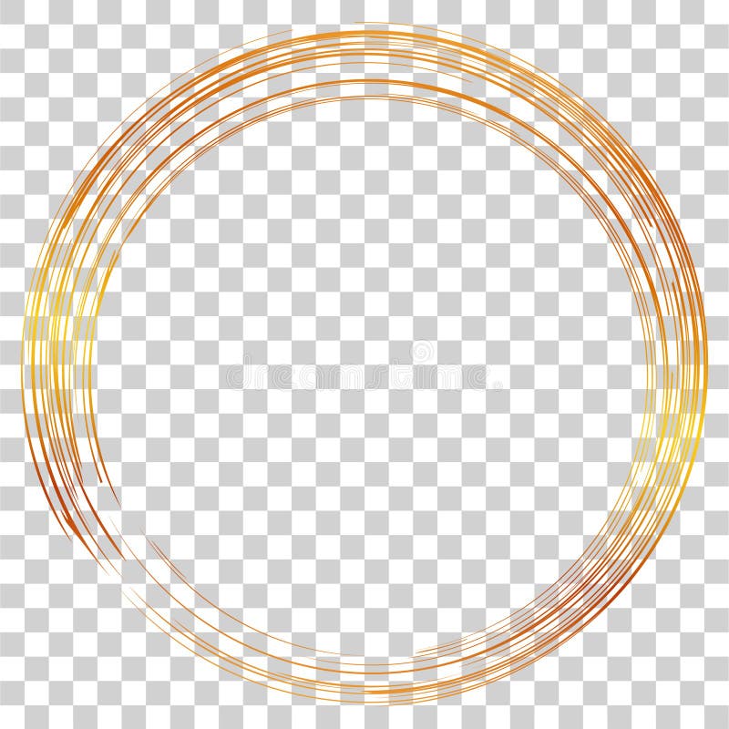 Vector Hand Draw Sketch Golden Circle Frame from Multiple Black Thic ...