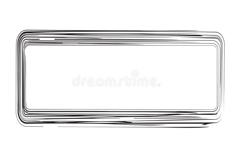 Vector Hand Draw Sketch Rectangle Frame from Multiple Black Thick Mark ...