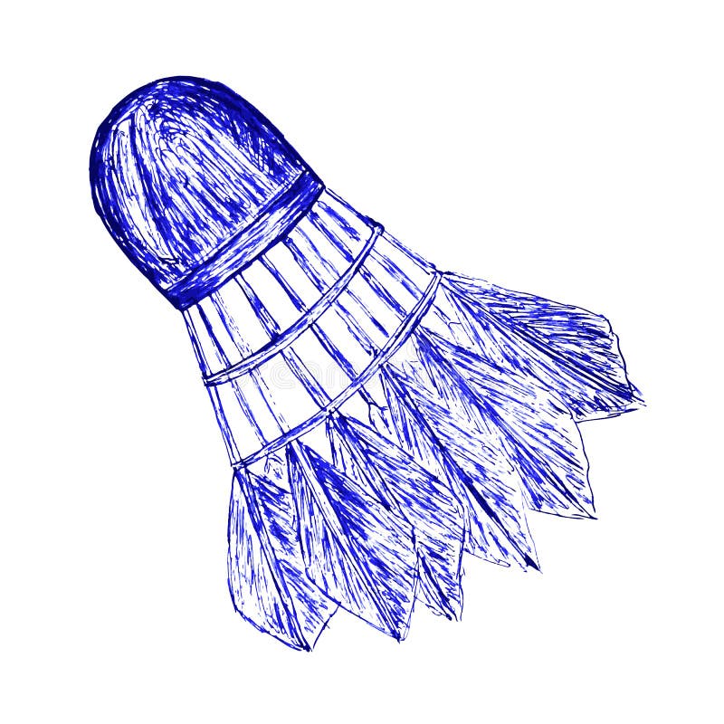 Shuttle Cock, Hand Drawn Doodle, Vector Illustration. Stock ...