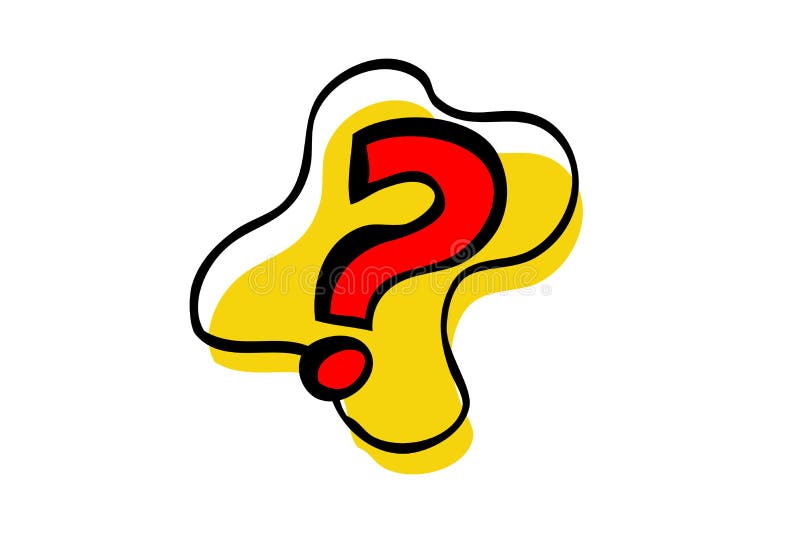Simple Vector Hand Draw Sketch, Thin Marker, Question Mark, Isolated on ...