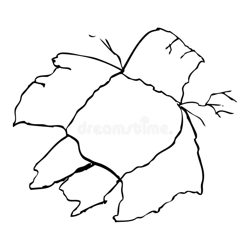 Simple Vector Hand Draw Sketch of Torn Paper Stock Illustration ...