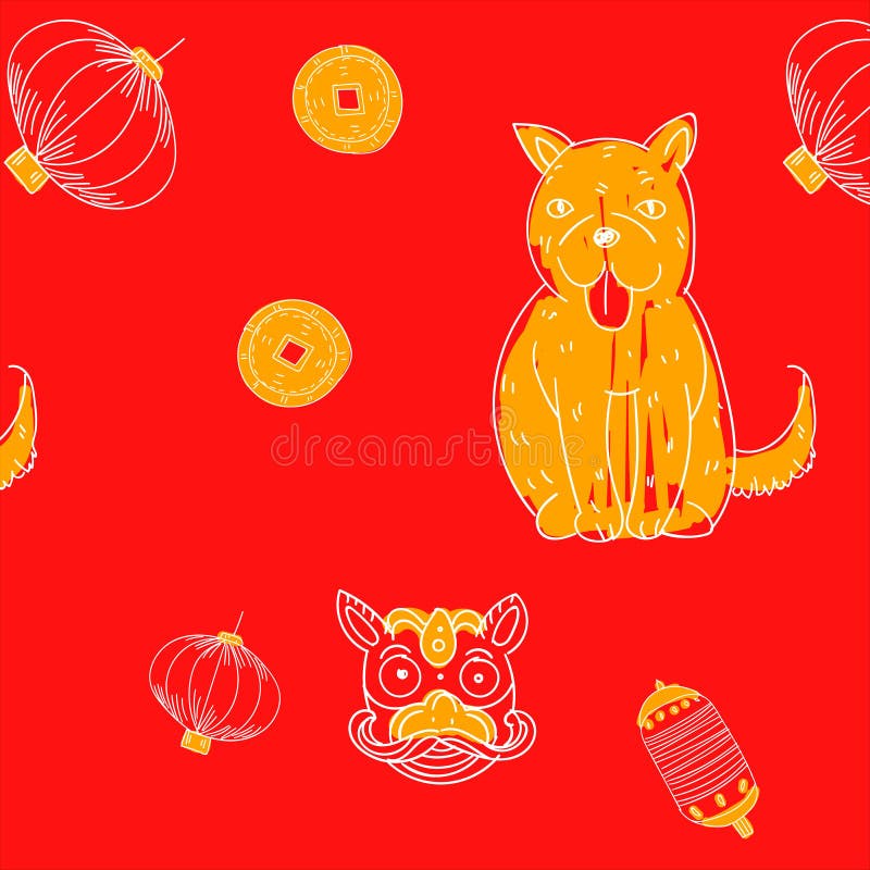 Chinese Elements Vector Seamless Pattern Stock Vector - Illustration of ...