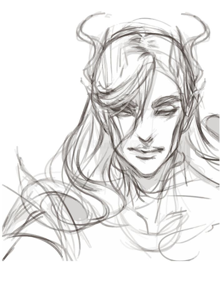 Vector Hand-drawing Art Sketch Concept of Fantasy Elf Stock ...