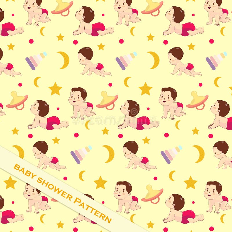 Vector Hand Drawing Baby Shower Pattern Baby Shower Cartoon Element ...