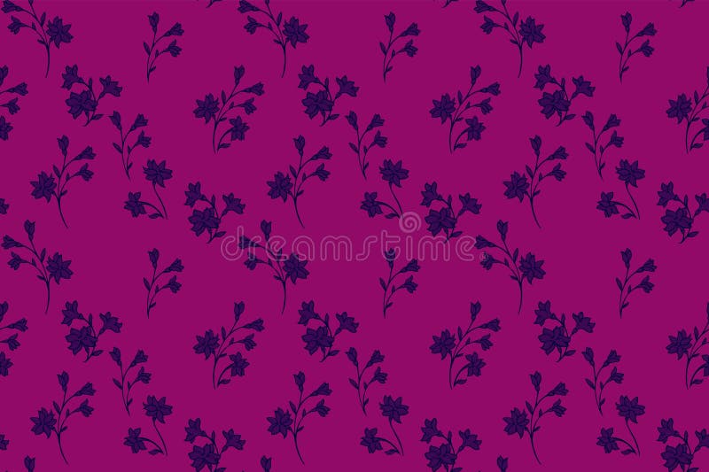 Vector Hand Drawing Elegant Tiny Florals Stem Seamless Pattern ...