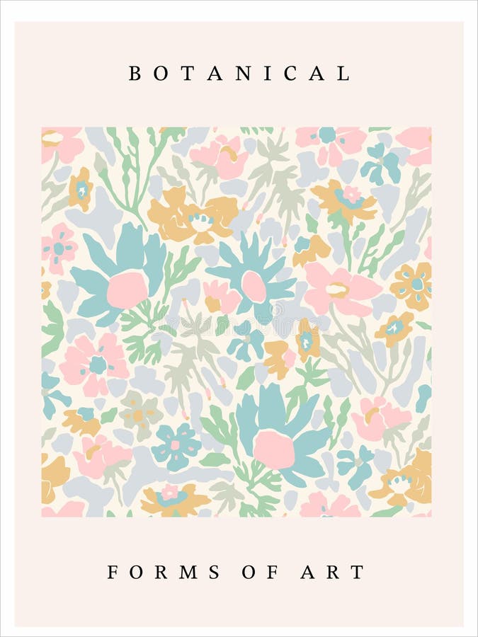 Vector Hand Drawing Flower Illustration Seamless Repeat Pattern Art ...