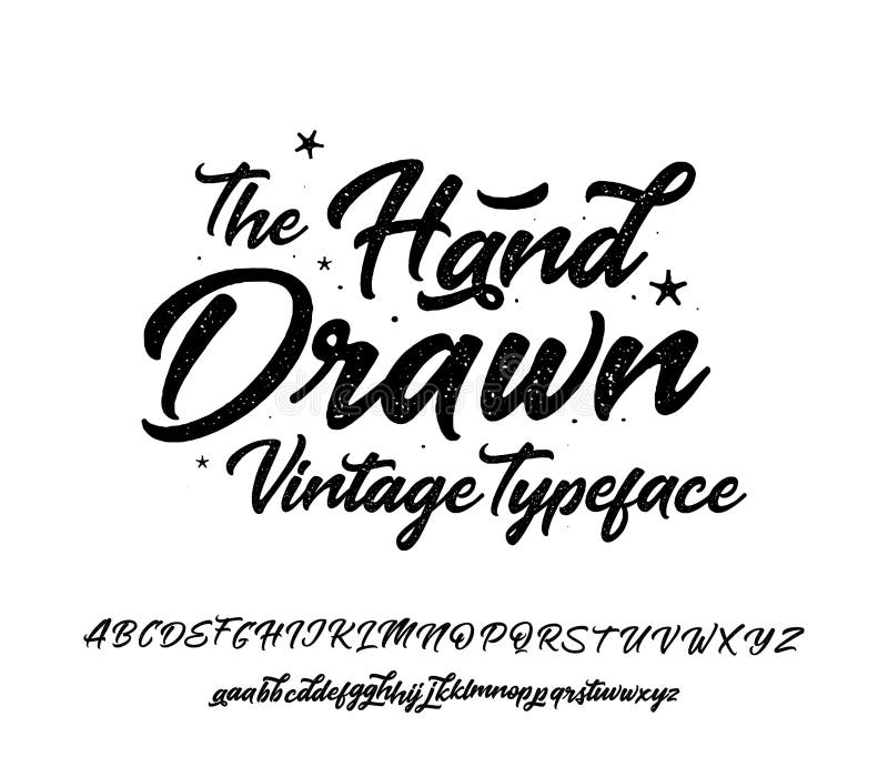 Vector Hand Drawn Alphabet. Brush Paint Decorative Letters. Custom ...