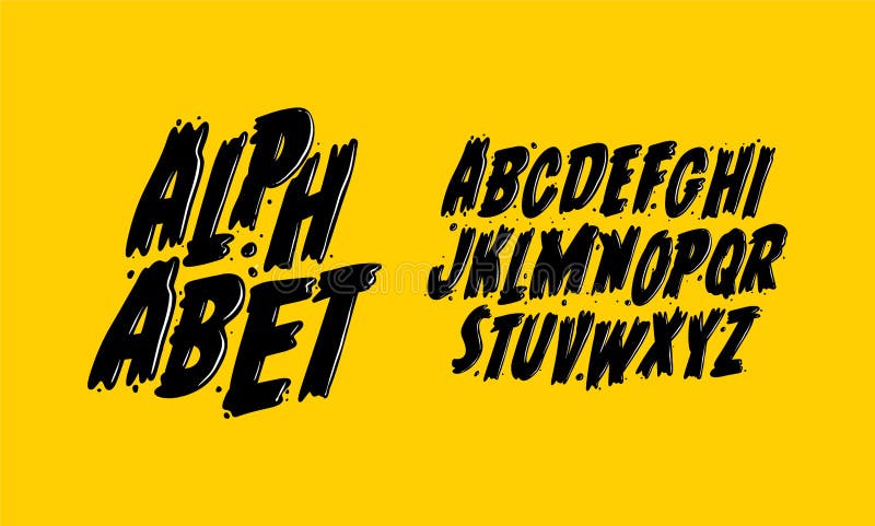 Vector Hand Drawn Alphabet. Brush Paint Decorative Letters. Custom ...