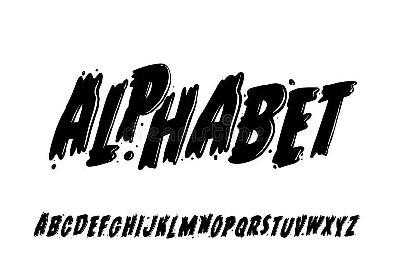 Vector Hand Drawn Alphabet. Brush Paint Decorative Letters. Custom ...