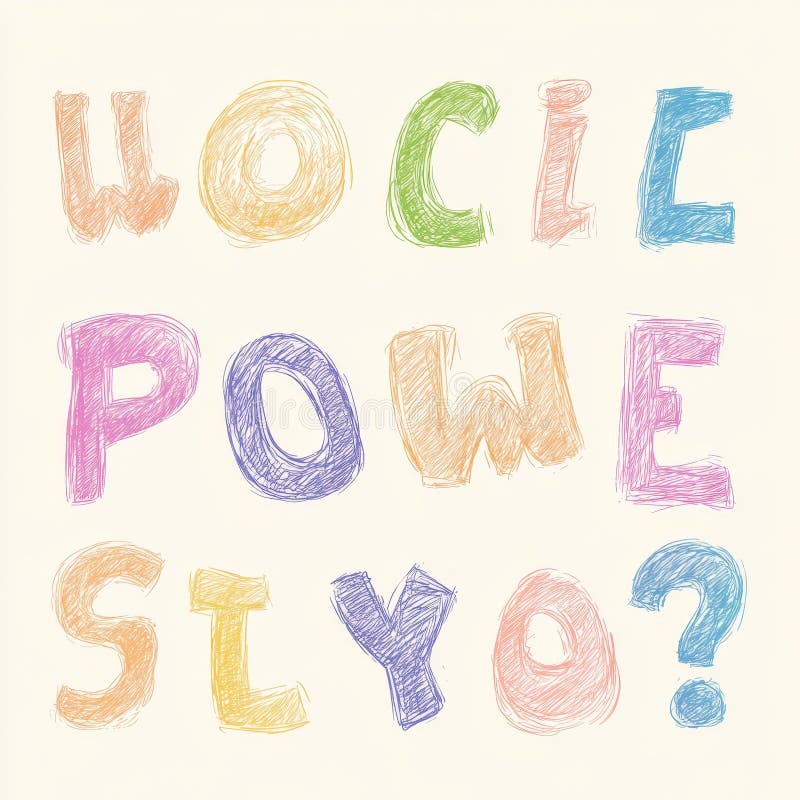 Vector Hand-drawn Alphabet. Colorful Letters. Vector Illustration Stock ...