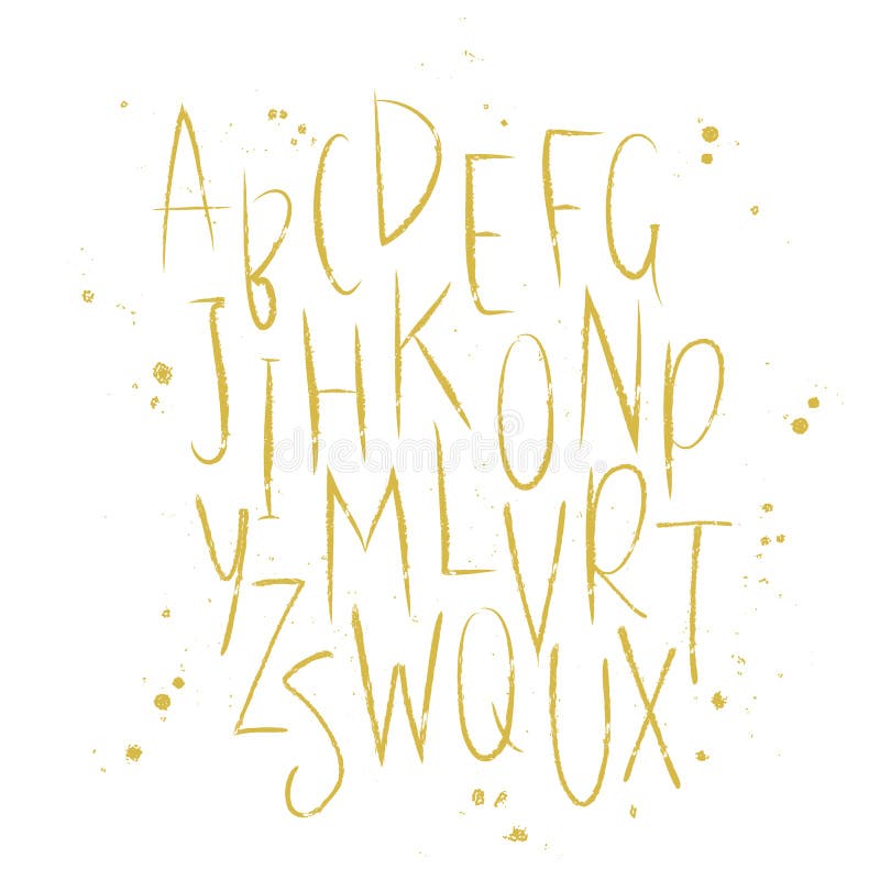 Vector Hand Drawn Alphabet Font. Brush Painted Letters Stock Vector ...
