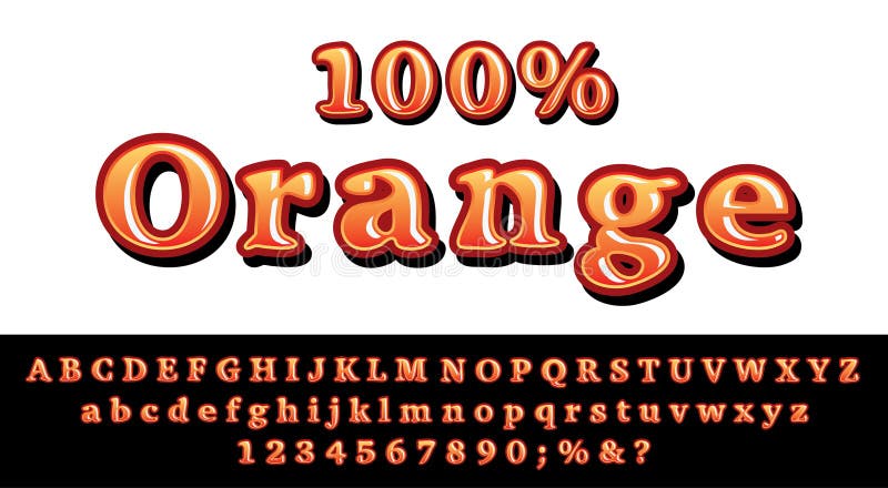 Orange type stock vector. Illustration of flowing, white - 339351889