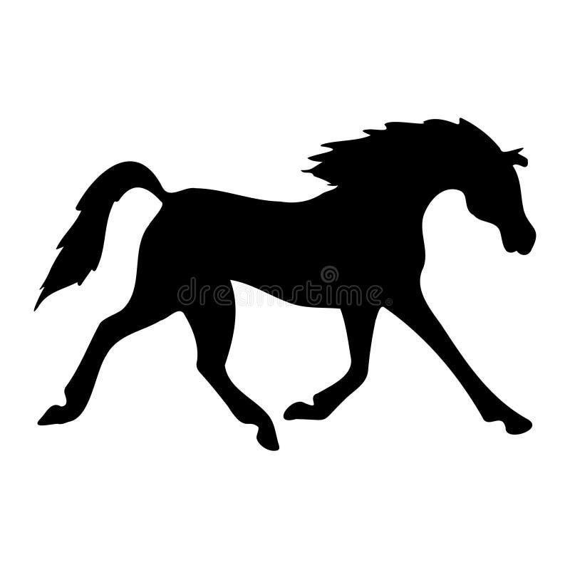 Vector Hand Drawn Arabian Horse Silhouette Stock Vector - Illustration ...
