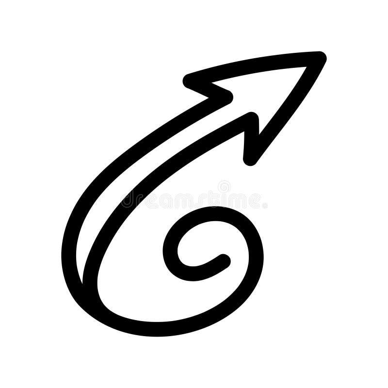 Vector Hand Drawn Arrow Pointing Icon. Doodle Arrow Icon Stock ...