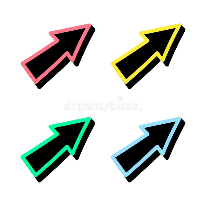 Vector Hand Drawn Arrow Pointing Icon in Multiple Color Stock ...
