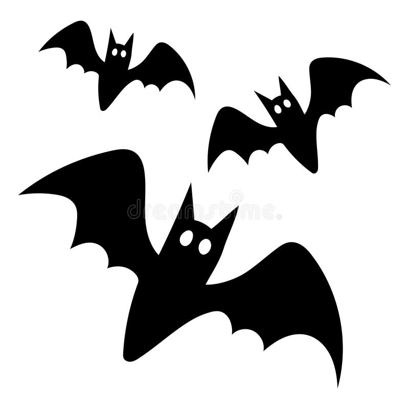 Vector Hand Drawn Bats Silhouette Icon Stock Vector - Illustration of ...