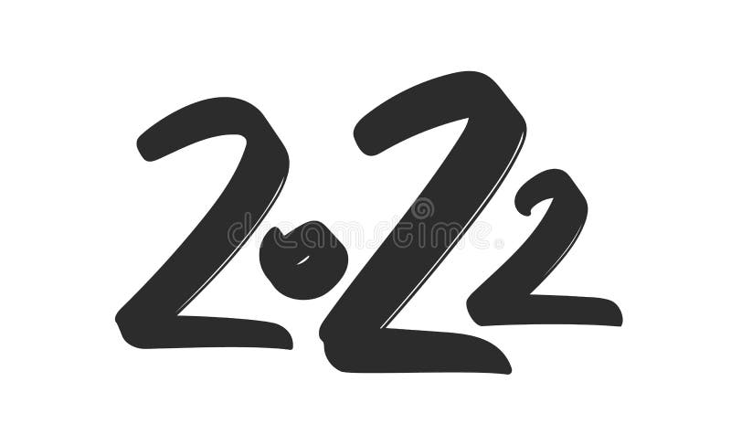 Vector Hand Drawn Brush Ink Lettering of 2022 Stock Vector ...