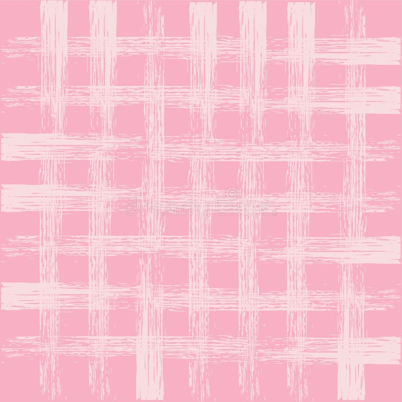 Vector Hand Drawn Brush Textured Checkered Pattern. Crayon Dry Paint ...