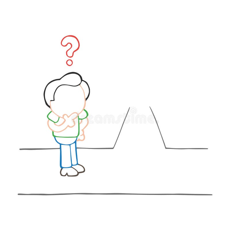 Vector Hand-drawn Cartoon of Confused Man on Road Separation Stock ... Vector Hand-drawn Cartoon of Confused Man on Road Separation Stock ...