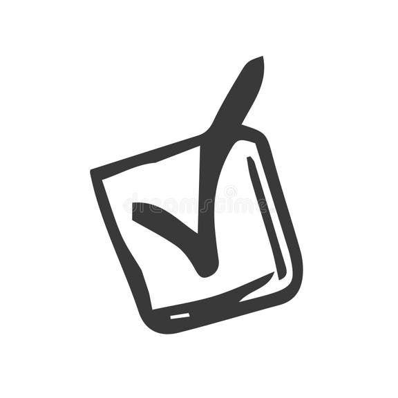 Vector Hand Drawn Check Marks or Sketch Ticks in Boxes on a List Stock ...