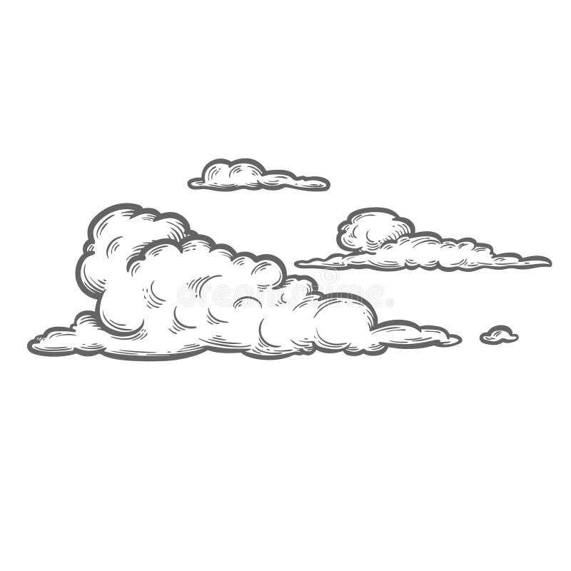 Vintage Cloud Etching Stock Illustrations – 349 Vintage Cloud Etching ...