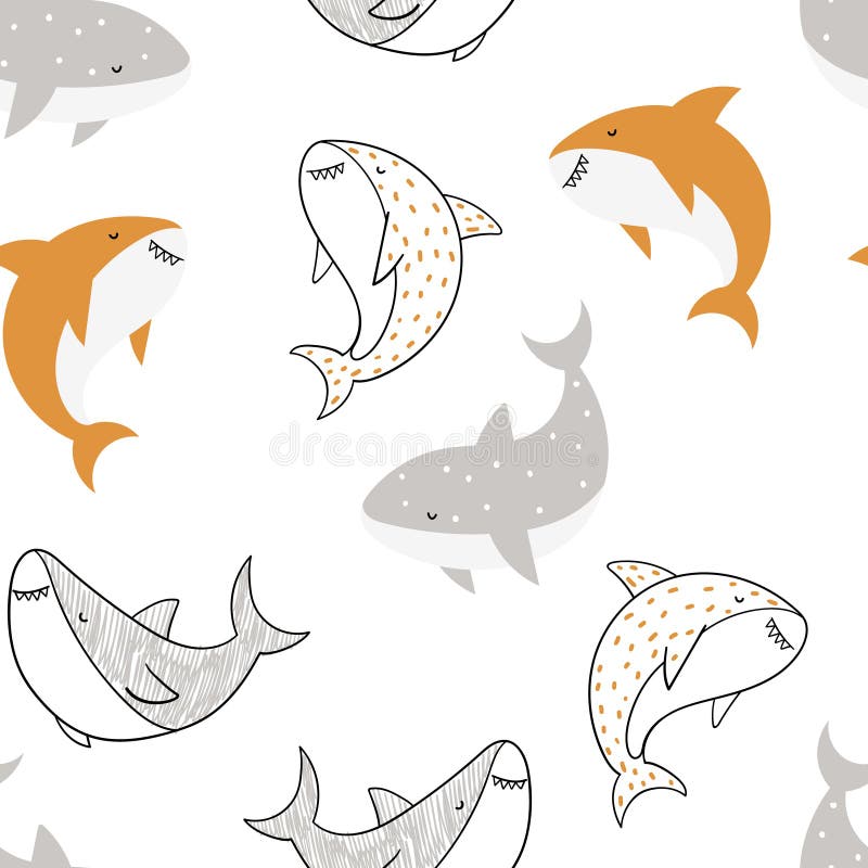 Sharks Repeat Pattern Stock Illustrations – 187 Sharks Repeat Pattern ...