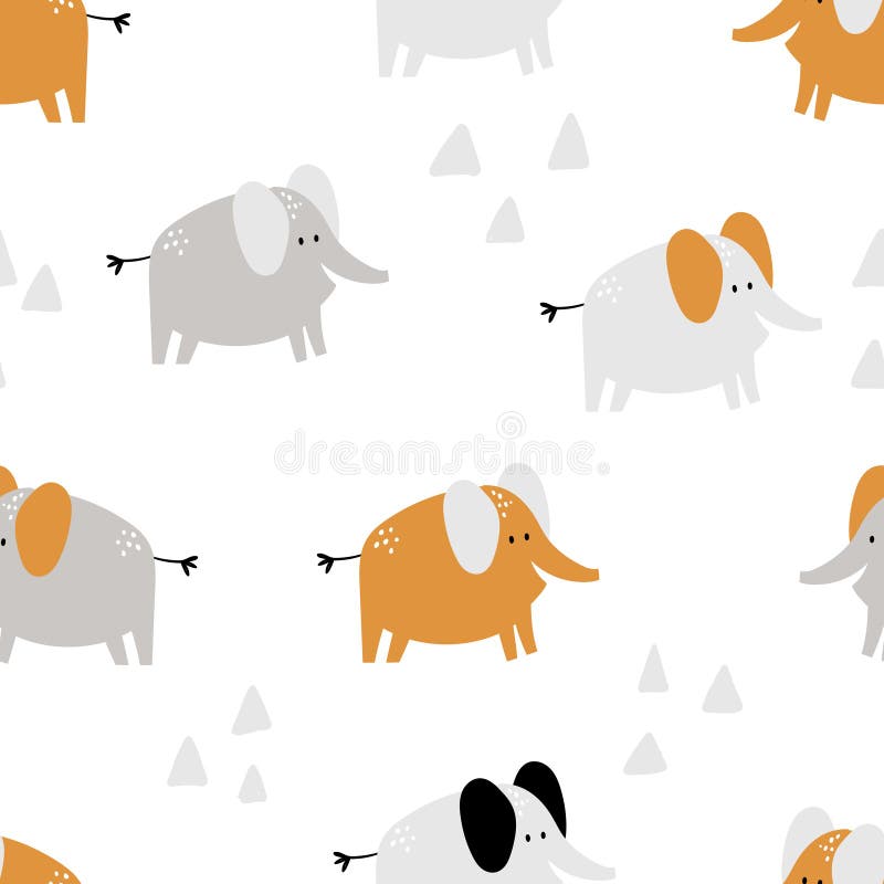 Vector Hand-drawn Colored Childish Seamless Repeating Simple Flat ...