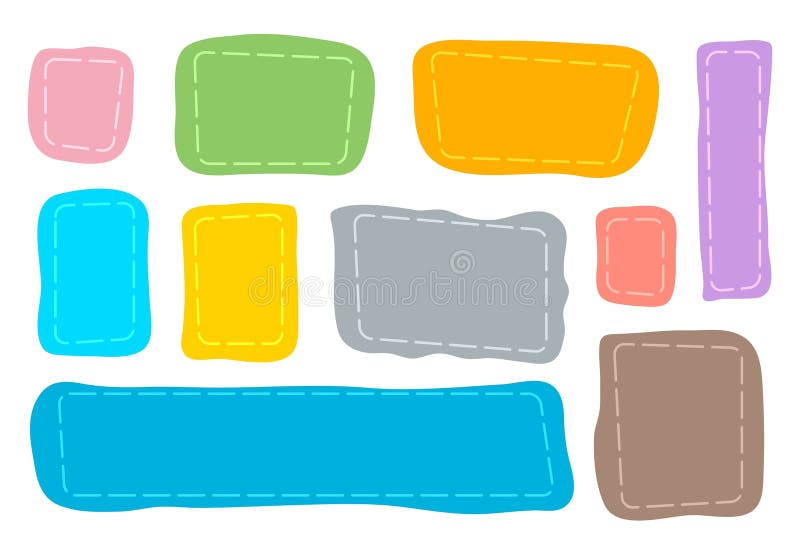 Vector Hand Drawn Colorful Text Boxes, Speech Bubbles Stock Vector ...