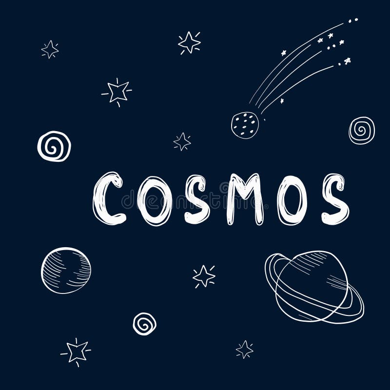 Vector Hand Drawn Cosmos, Galaxy, Space Elements. Stock Vector ...