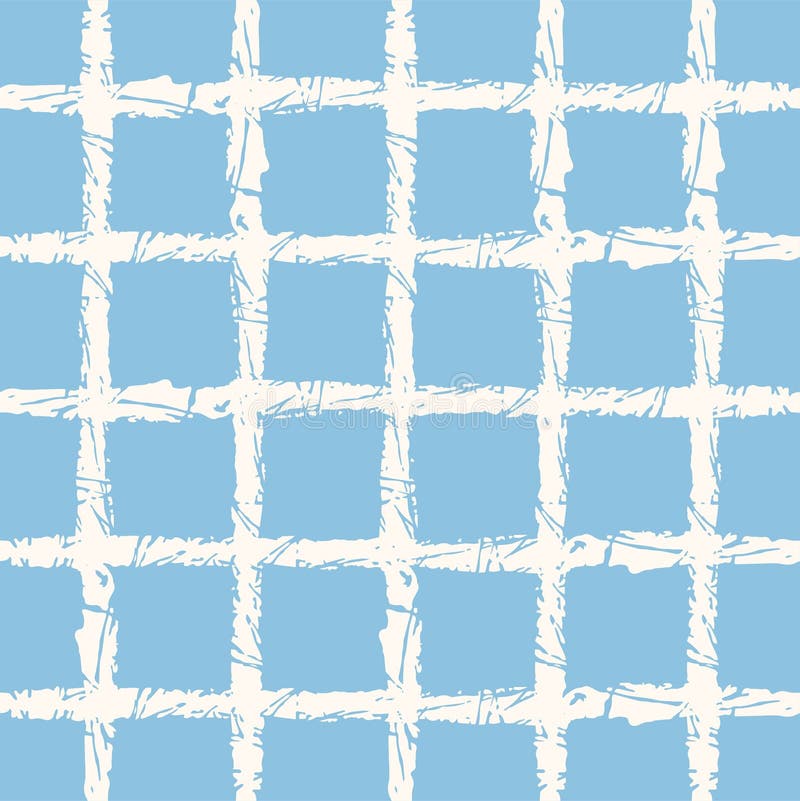 Vector Hand Drawn Crayon Checkered Pattern. Cottagecore Doodle Plaid ...