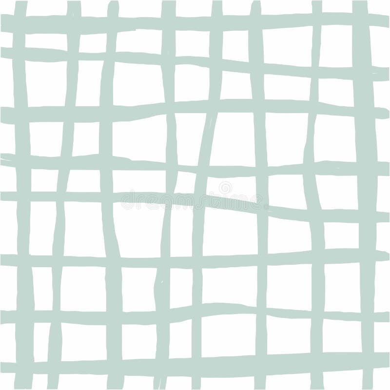 Vector Hand Drawn Cute Checkered Grid Pattern. Doodle Plaid Geometrical ...