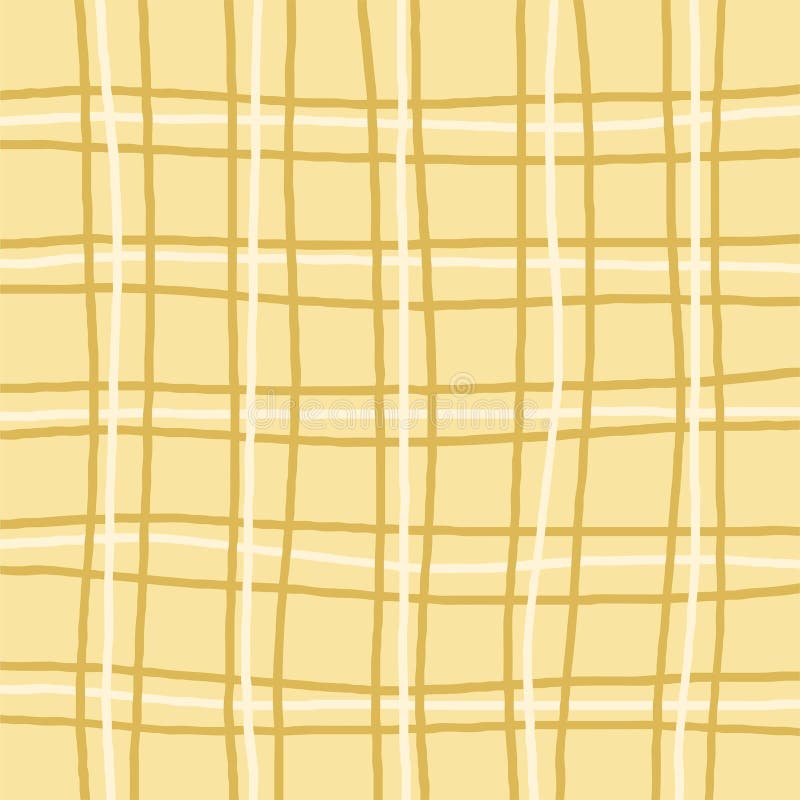 Vector Hand Drawn Cute Checkered Grid Pattern. Doodle Plaid Geometrical ...