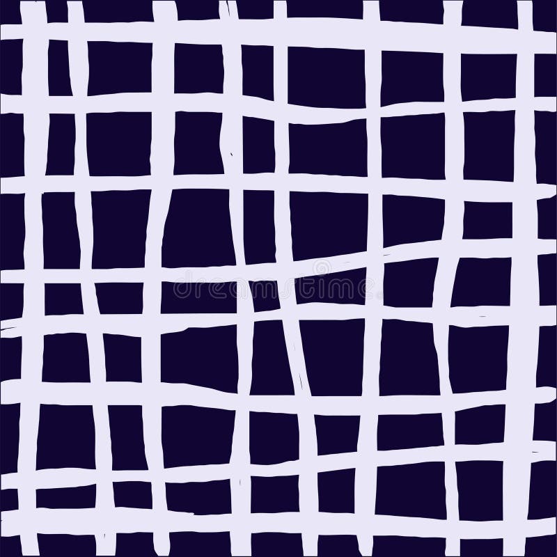 Vector Hand Drawn Cute Checkered Grid Pattern. Doodle Plaid Geometrical ...