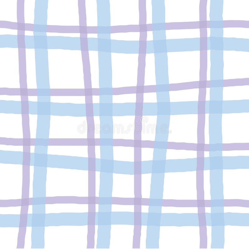 Vector Hand Drawn Cute Checkered Pattern. Cottagecore Doodle Plaid ...