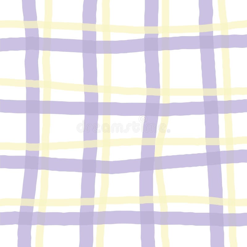 Vector Hand Drawn Cute Checkered Pattern. Cottagecore Doodle Plaid ...