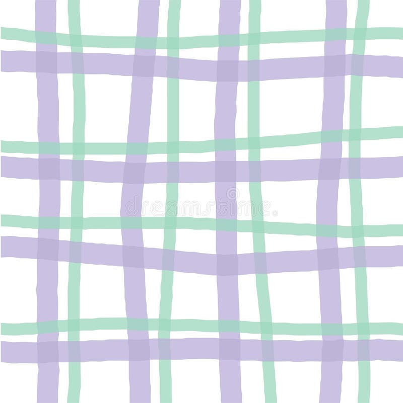 Vector Hand Drawn Cute Checkered Pattern. Cottagecore Doodle Plaid ...