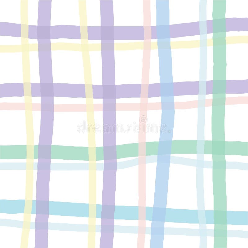 Vector Hand Drawn Cute Checkered Pattern. Cottagecore Doodle Plaid ...