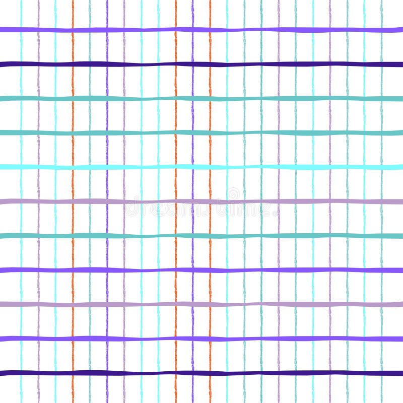 Vector Hand Drawn Cute Checkered Pattern. Doodle Plaid Geometrical ...