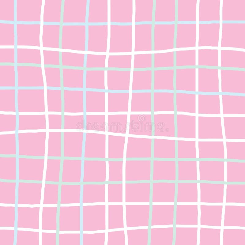 Vector Hand Drawn Cute Checkered Pattern. Doodle Plaid Geometrical ...