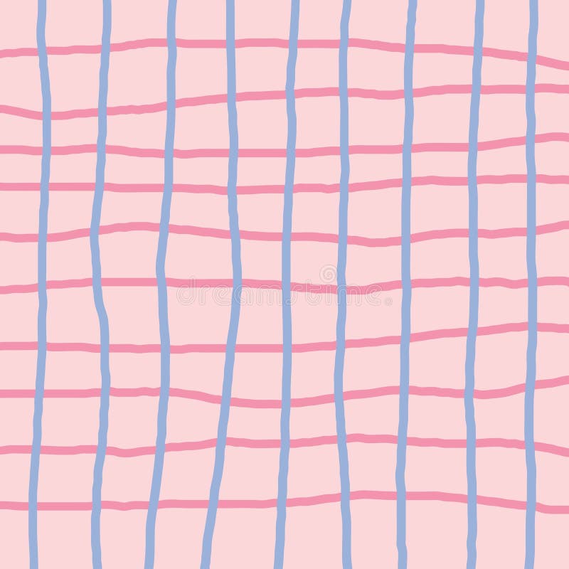 Vector Hand Drawn Cute Checkered Pattern. Doodle Plaid Geometrical ...