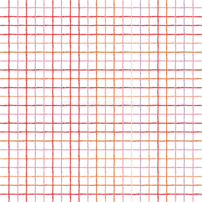 Vector Hand Drawn Cute Checkered Pattern. Doodle Plaid Geometrical ...