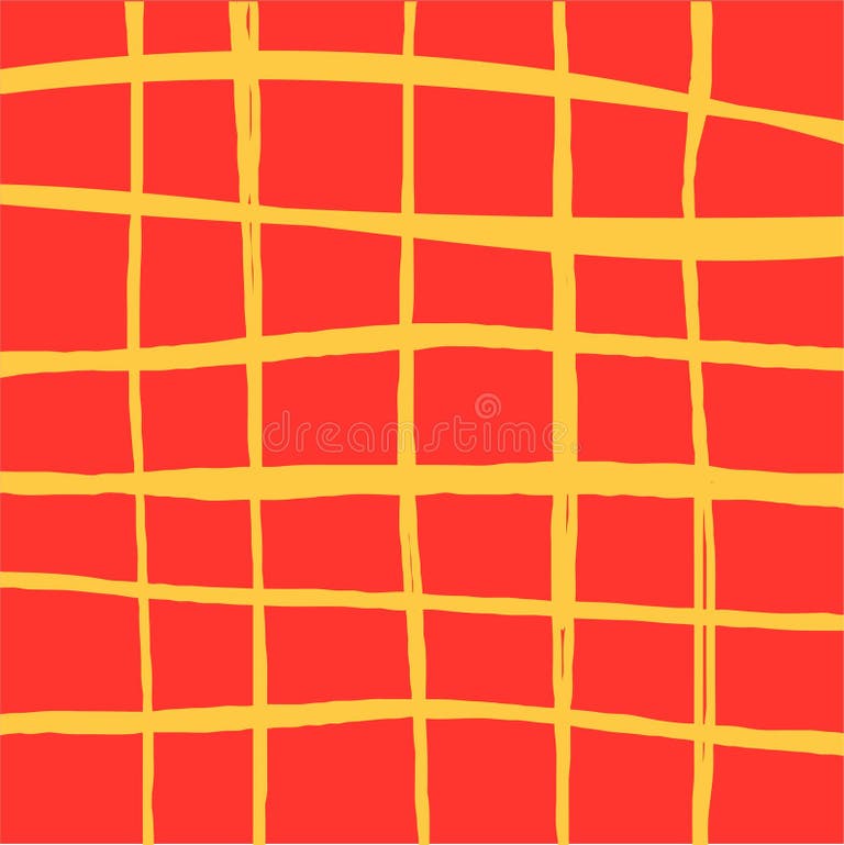 Vector Hand Drawn Cute Checkered Pattern. Plaid Geometrical Simple ...