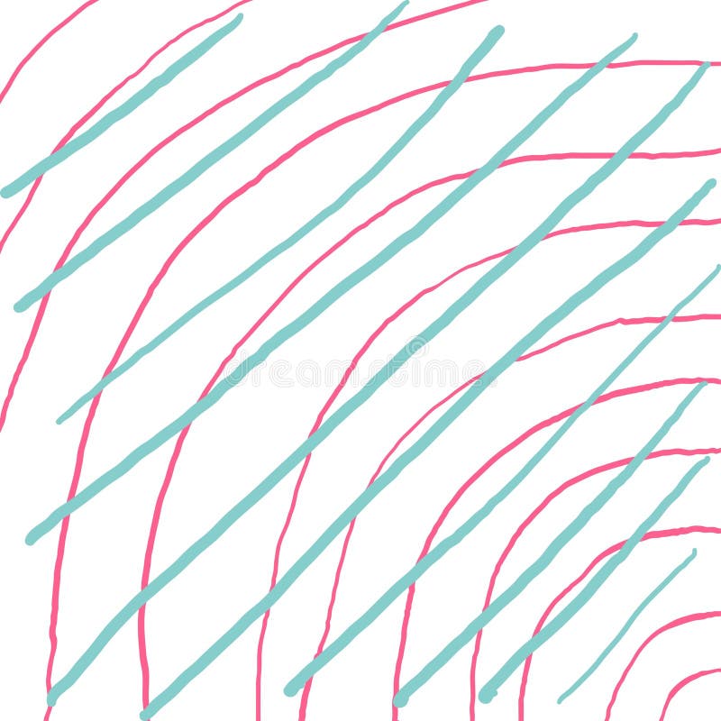 Vector Hand Drawn Cute Striped Pattern. Doodle Plaid Geometrical Simple ...