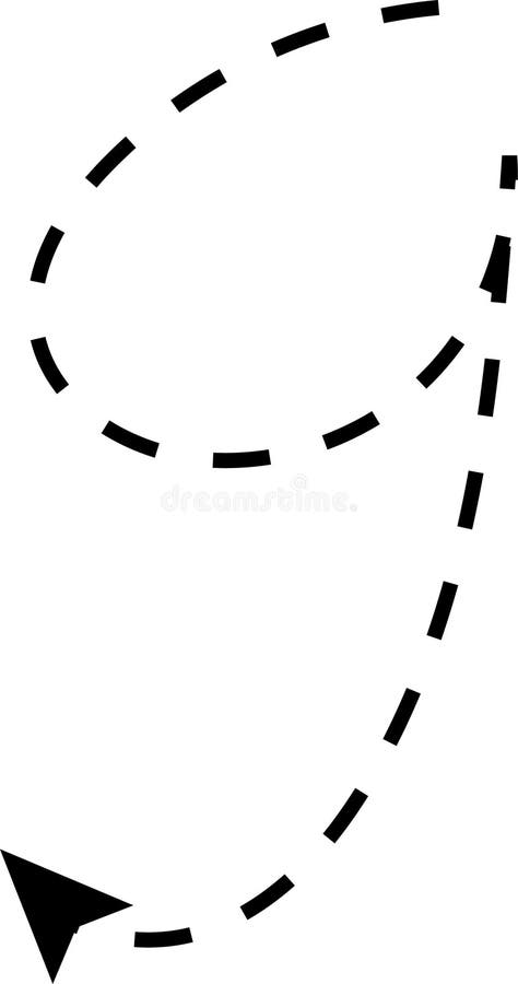 Vector Hand Drawn Dashed Arrow. Curved Dotted Arrow. Zigzag Arrow ...