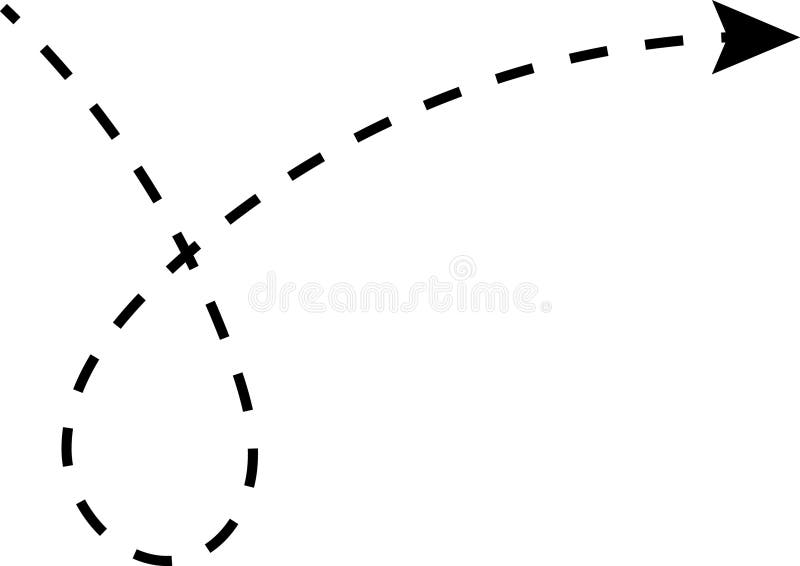 Vector Hand Drawn Dashed Arrow. Curved Dotted Arrow. Zigzag Arrow ...