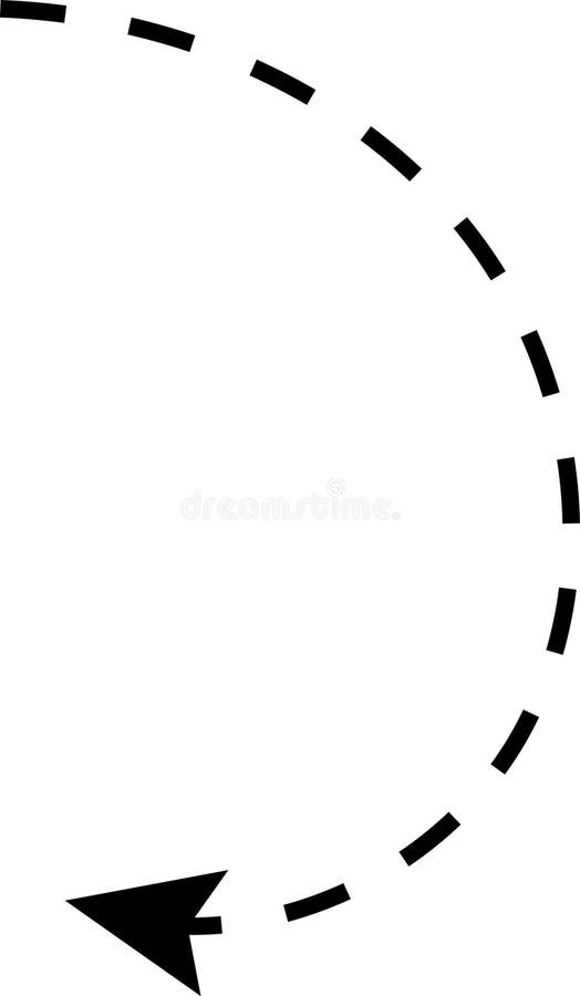 Vector Hand Drawn Dashed Arrow. Curved Dotted Arrow. Zigzag Arrow ...
