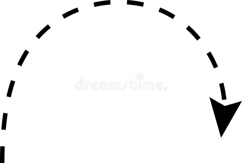 Vector Hand Drawn Dashed Arrow. Curved Dotted Arrow. Zigzag Arrow ...