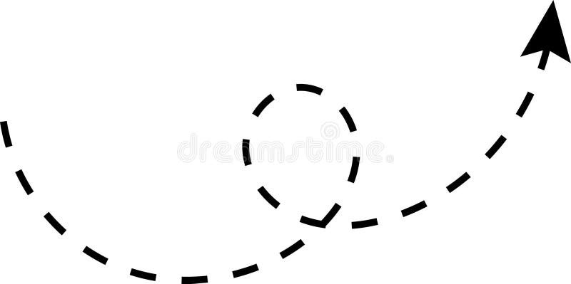 Vector Hand Drawn Dashed Arrow. Curved Dotted Arrow. Zigzag Arrow ...