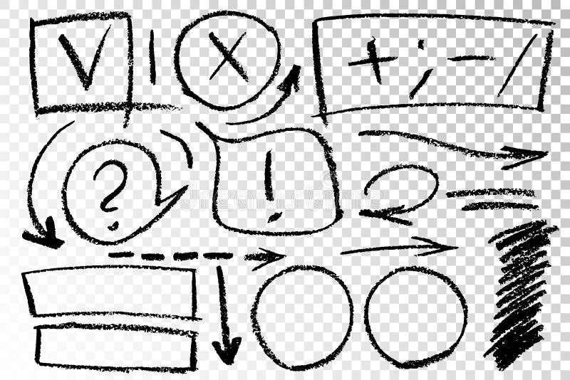 Vector Hand Drawn Design Elements. Ink Brush Drawn Notes and Marks ...