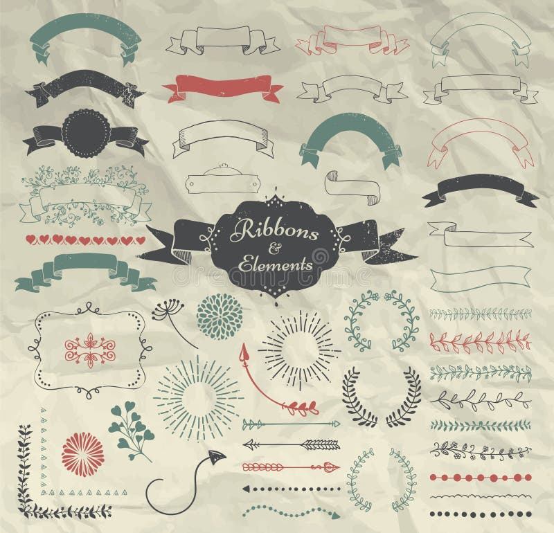 Curved Flourish Elements Stock Illustrations – 351 Curved Flourish ...
